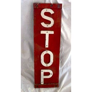 NSW Railways 1850 Cast Iron 'STOP' Sign - Signage - Advertising
