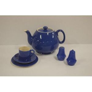 Moorcroft Powder Blue Tea Set with Salt and Pepper - Moorcroft - Ceramics
