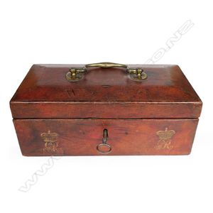 George III Red Morocco Leather Despatch Box with Royal Coat - Boxes ...