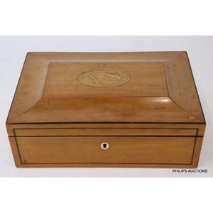 Victorian inlaid mahogany work box with walnut shell design - Boxes ...
