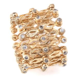 Expandable Arthritis Diamond Ring with 3 Rows of Diamonds - Rings ...