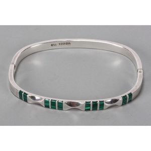 Malachite and Silver Bangle - Bracelets/Bangles - Jewellery