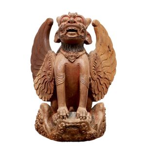 Antique Balinese Polychrome Singa Figure, Late 19th-early 20th Century ...