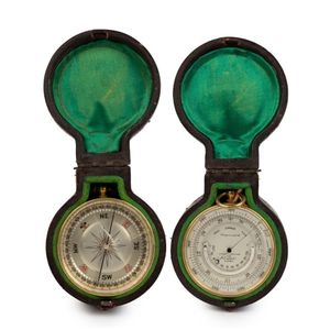 Sydney-made Pocket Barometer Compendium with Thermometer and Compass ...