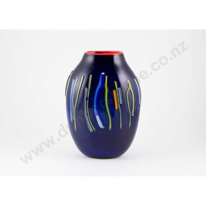 Etched Glass Vase by Garry Nash, 1996 - New Zealand Themes & Makers - Glass