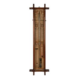 19th Century English Admiral Fitzroy Barometer in Oak Case - Barometers ...