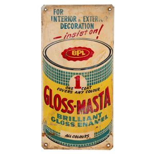 Vintage Tramways Tin Lithograph Sign: Bpl Gloss-Masta Paint 20th ...