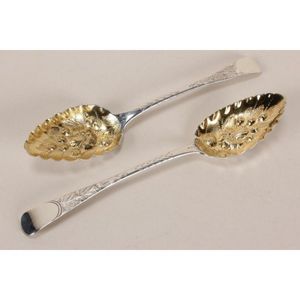 Antique sterling silver berry spoons - price guide and values