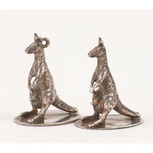 Collectable sterling silver miniature statuary and household wares ...