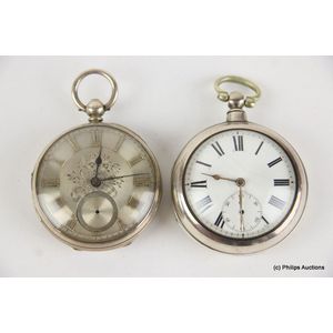 Sterling silver pocket watches with English lever movements - Watches ...