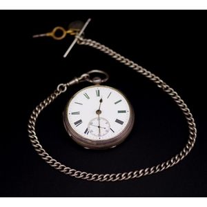Victorian Silver Fob Watch and Chain, London 1881 - Necklace/Chain ...