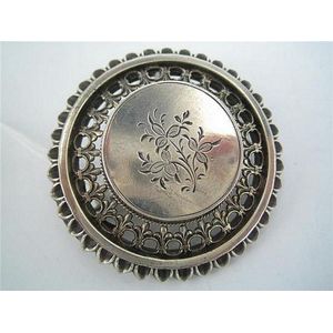 Victorian Flower Engraved Silver Brooch - Brooches - Jewellery