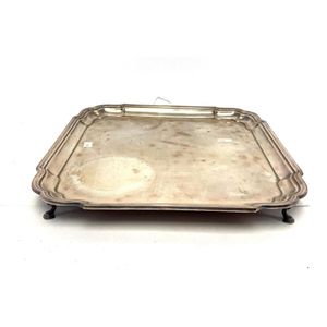 Hardy Brothers Silver Square Tray with Fluted Rim, 36cm - Trays ...