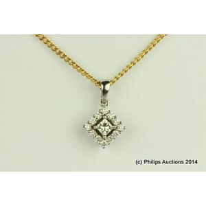 Kite Diamond Pendant with Princess Cut and Brilliant Accents - Pendants ...