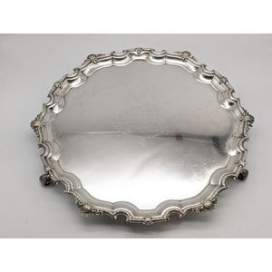 1936 Birmingham Sterling Silver Salver Inscribed 'To James Bobby ...