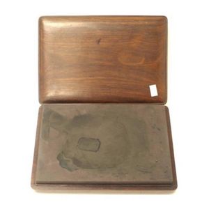 Chinese Ink Stone in Rosewood Case: Traditional Calligraphy Tool ...