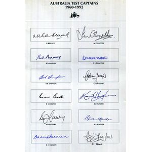 Australian Cricket Team Captains Signature Sheet - Sporting - Cricket ...
