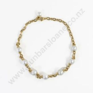 Paspaley 18ct Yellow Gold Pearl Necklet with Eight Pearls - Necklace ...