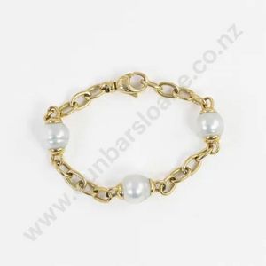 Paspaley 18ct Yellow Gold Pearl Bracelet with South Sea Pearls ...
