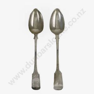 George III Sterling Silver Basting Spoons, London 1818, Fiddle Pattern ...