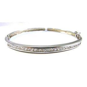 Sparkling CZ Sterling Silver Bangle - Bracelets/Bangles - Jewellery