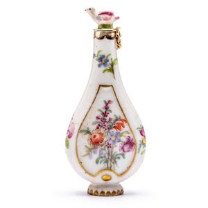 Chelsea Porcelain Perfume Bottle with Gilt-Metal Stopper, 1765 England ...