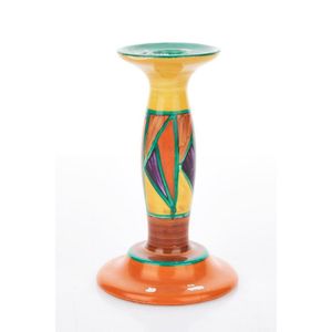 Clarice Cliff Bizarre Candlestick with 'Geometric' Pattern, 15cm Height ...