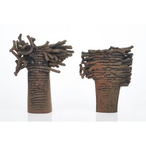 1969 Coil-Built Terracotta Vases by Peter Travis, Signed - Australian ...