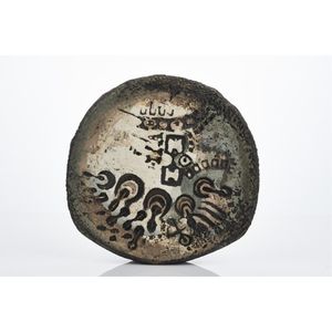 Circular Earthenware Landscape Vessel by Peter Travis, 1973 ...