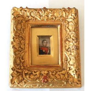 Georgian Soldier in Ornate Gold Frame Miniature - Miniatures ...