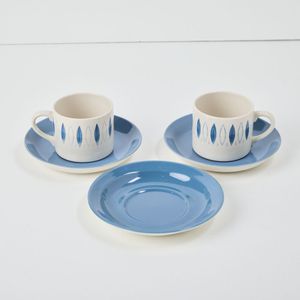 Crown Lynn Cups and Saucers Set - Crown Lynn - Ceramics