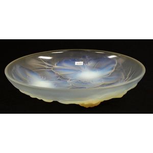 Etling Opalescent Glass Bowl with Blossom Decoration - French - Glass