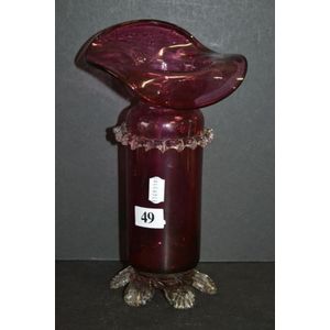 Victorian Ruby Lily Vase - British - Victorian - Glass