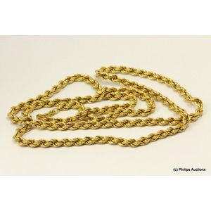 18ct Gold Rope Twist Chain, 68cm Length - Necklace/Chain - Jewellery