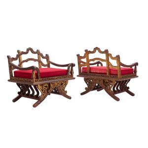 Thai Lacquered Gilt Howdah Chairs - Furniture - Oriental