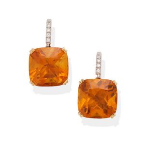 Citrine and Diamond Earrings by J Farren-Price - Earrings - Jewellery
