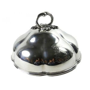 Victorian Silver Plate Cover with Family Crest and Handle - Trays ...