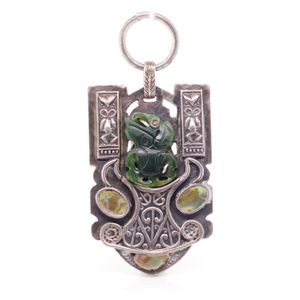 Reuben Watts Silver Pendant with Pounamu Tiki and Owls - Pendants ...