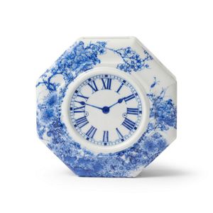 Seto Blue & White Clock Wall Vase by Kawamoto Masukichi - Zother - Oriental