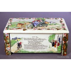 Vintage Crown Devon Tandem Bicycle Music Box - Crown Devon - Ceramics