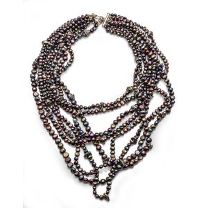 Multi-Strand Black Pearl Necklace by Jan Logan - Necklace/Chain - Jewellery