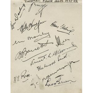 1933-34 Victorian Cricket Team Autographed Page - Sporting - Cricket ...