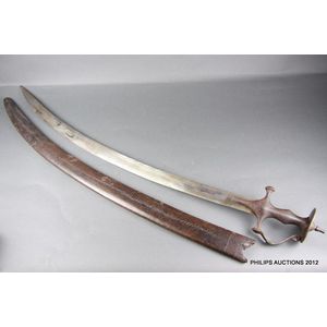 Middle Eastern Sabre with Leather Scabbard - Edged Weapons - Militaria ...