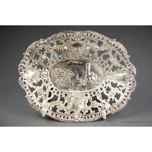 Hazorfim 800 Silver Jerusalem Dish, Rococo Style - Bowls, Comports and ...