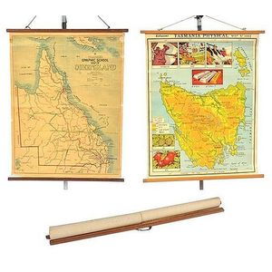 Educational Hanging Maps of Tasmania, Queensland, and Victoria - Maps ...