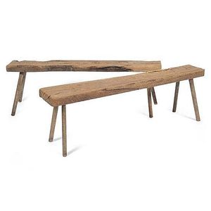Germanic bench seat, octagonal tapered legs red gum Peg… - Seating ...