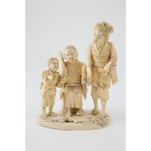Carved Ivory Family Group - Ivory - Oriental
