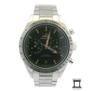 Omega Speedmaster 57 2024 Stainless Steel Chronograph Watch, Black Dial - Watches - Wrist ...