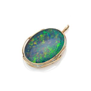 9ct Gold Opal Triplet Pendant with Fine Spectrum Colors - Pendants ...