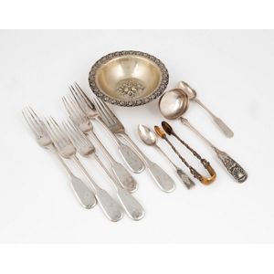Russian and German Silver Cutlery Set with Continental Bowl - Flatware ...